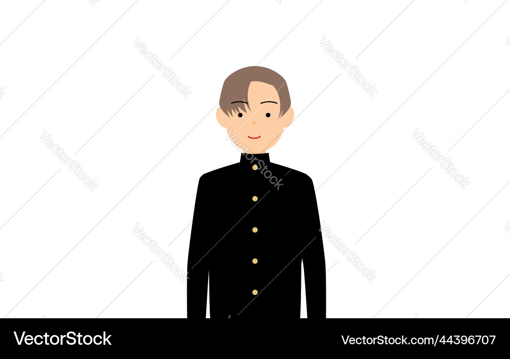 Boy wearing school uniform stand upright Vector Image
