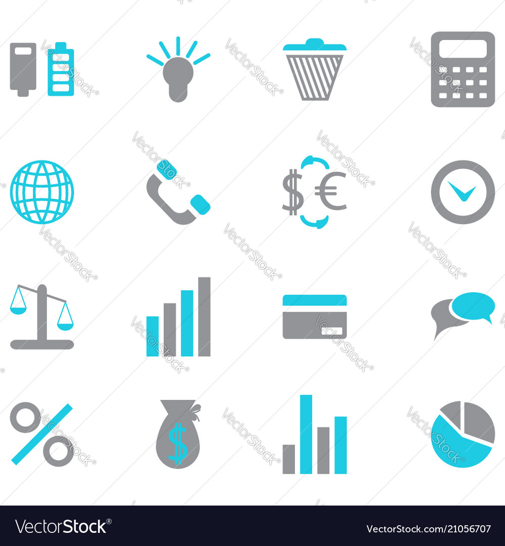 Business and financial icon set Royalty Free Vector Image