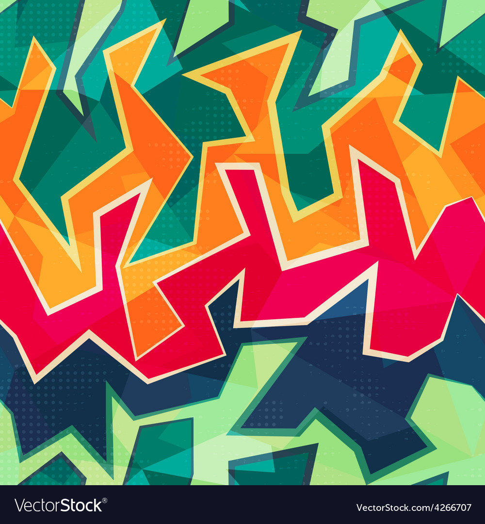 Colored graffiti seamless pattern Royalty Free Vector Image