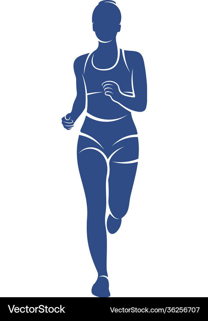 Female runner athletic logo design icon symbol Vector Image