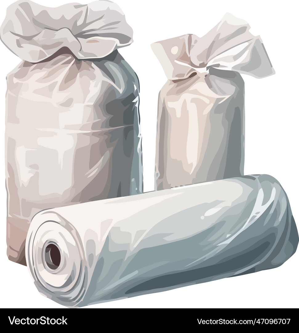 Plastic bags and roll template Royalty Free Vector Image