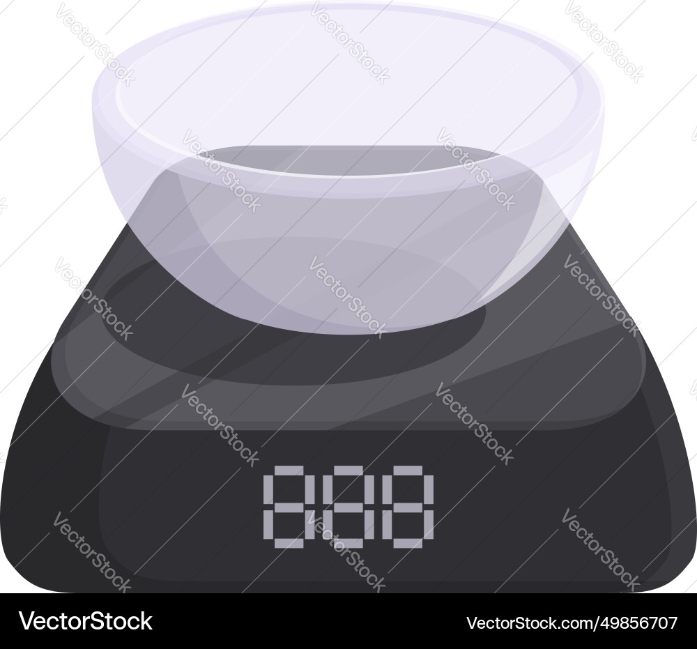 Plastic pot scales icon cartoon cake Royalty Free Vector