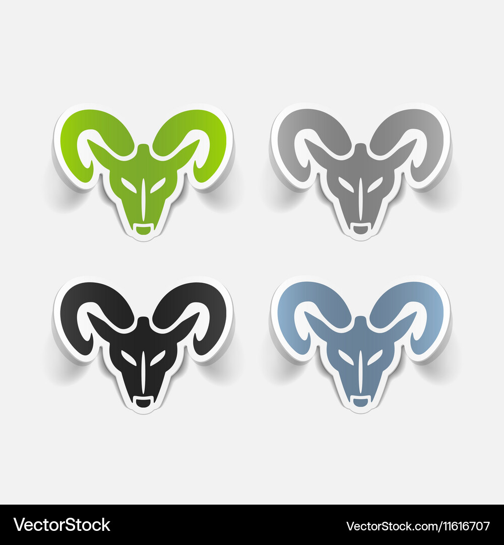 Realistic design element head of the ram Vector Image