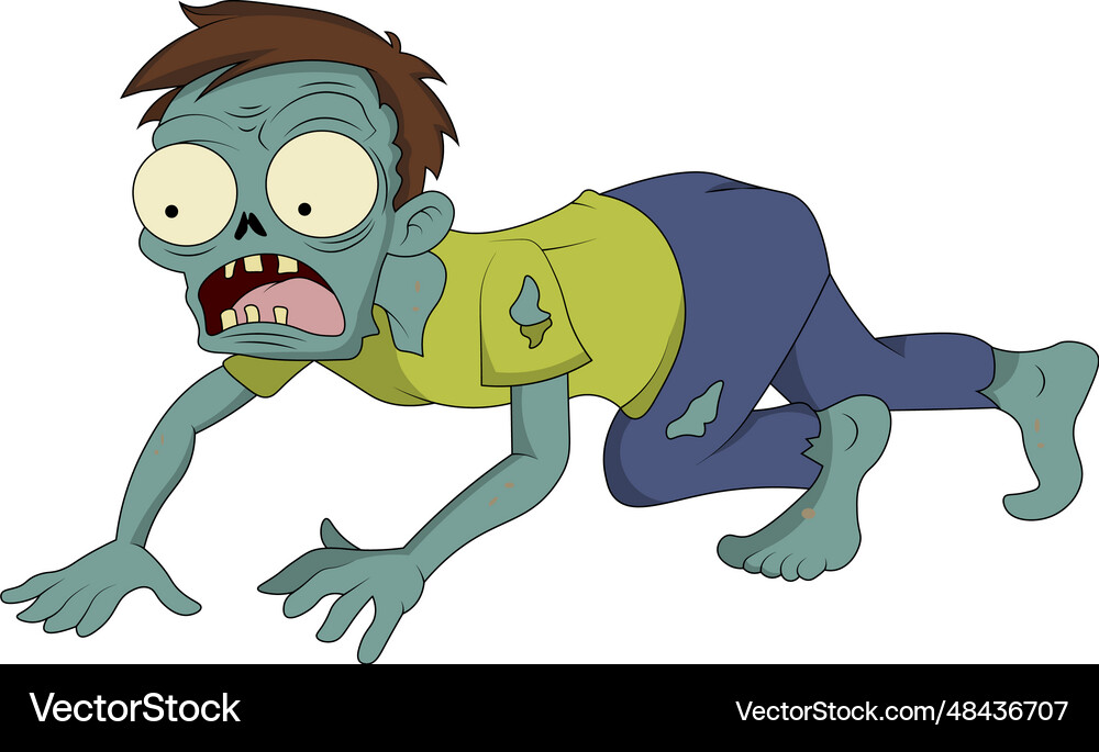 Scary zombie cartoon character Royalty Free Vector Image