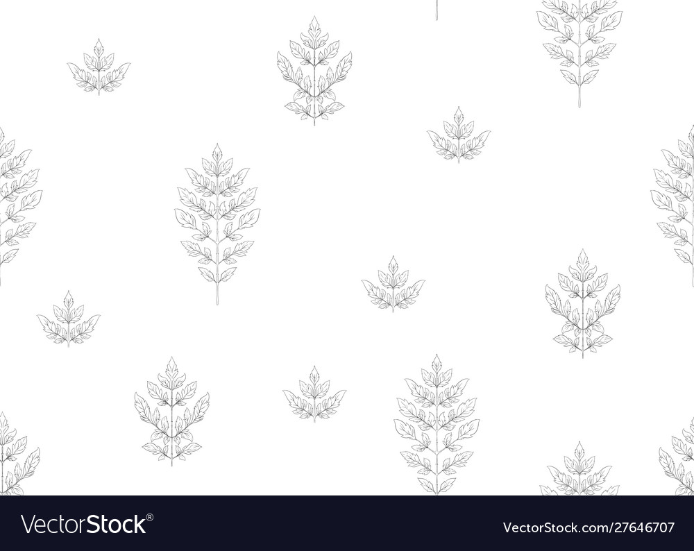 Seamless pattern with autumn leaves in art nouveau