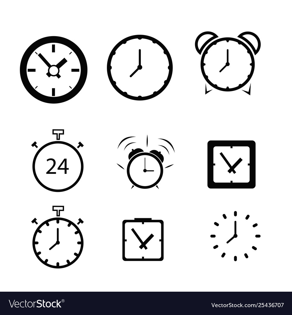 Set clock flat icon Royalty Free Vector Image - VectorStock