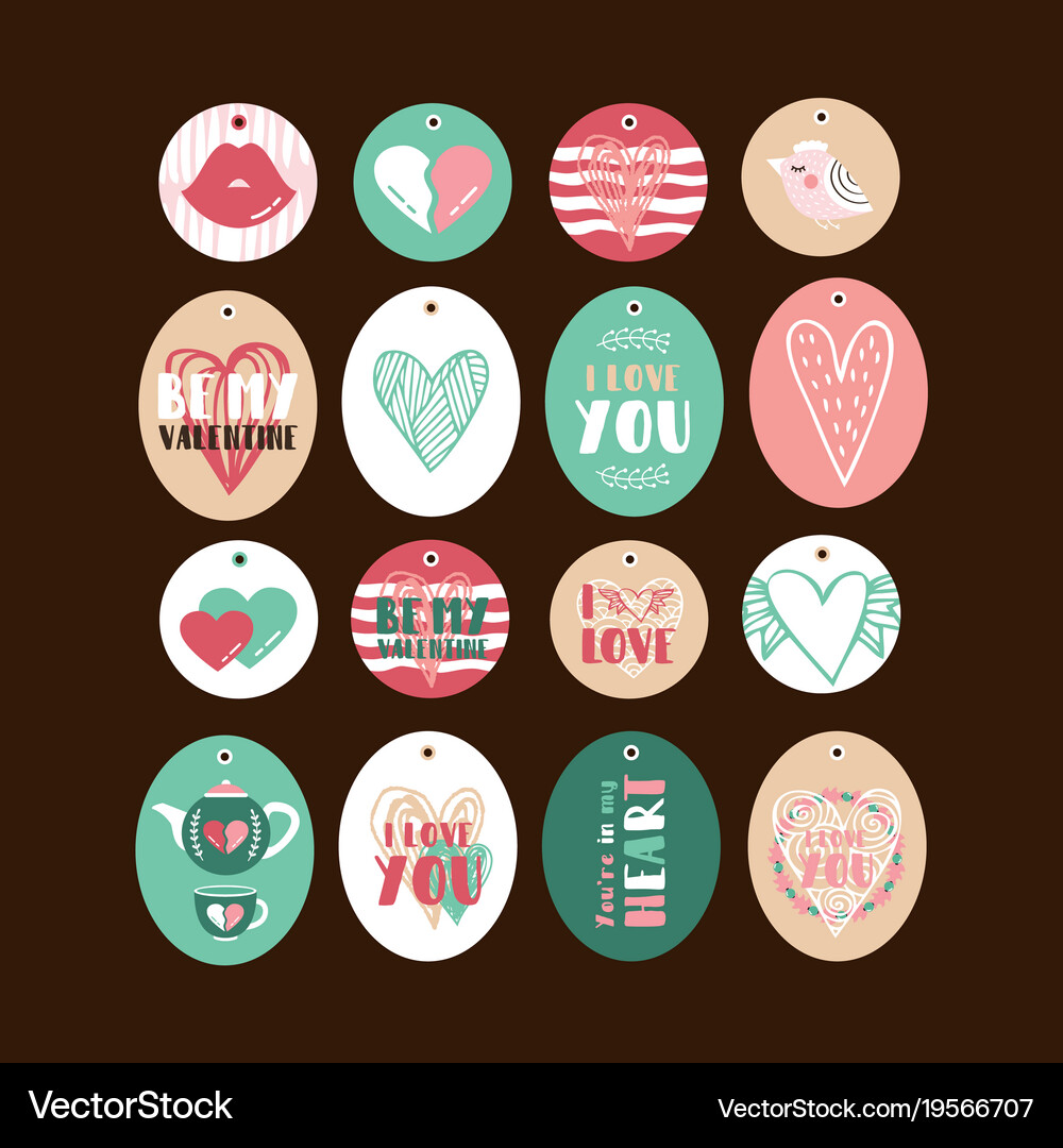 Set of cute gift tags Royalty Free Vector Image