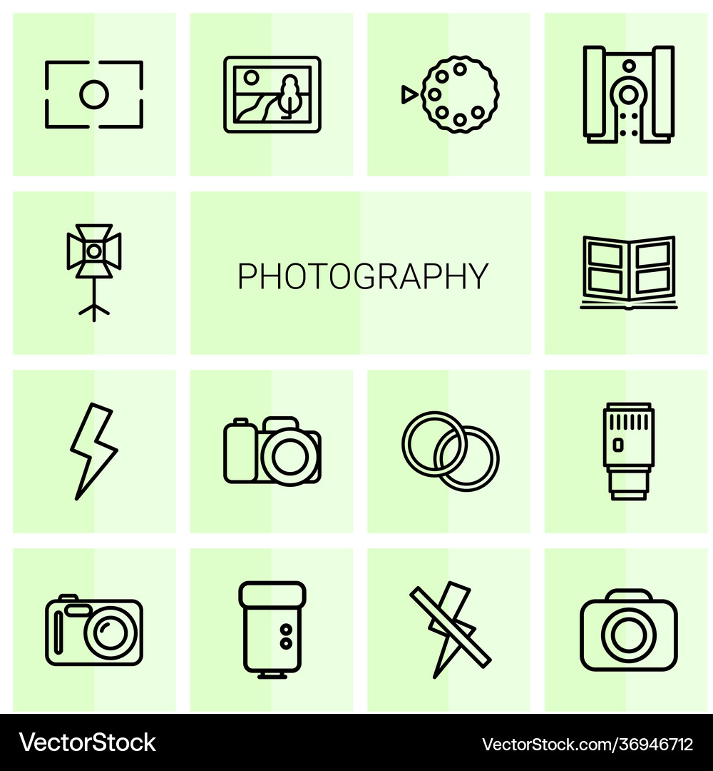 14 photography icons Royalty Free Vector Image