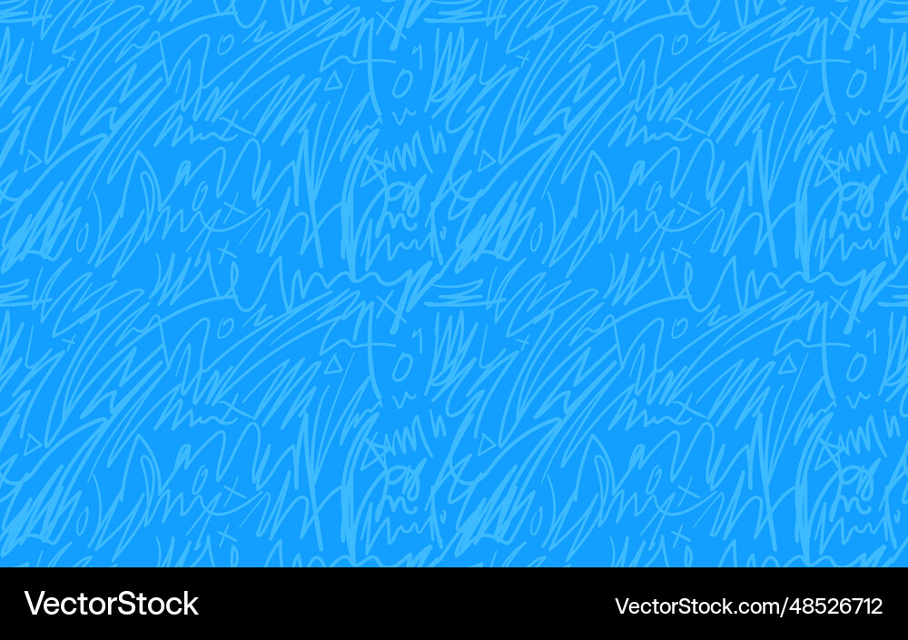 Abstract blue handdrawn doodle pattern wallpaper Vector Image