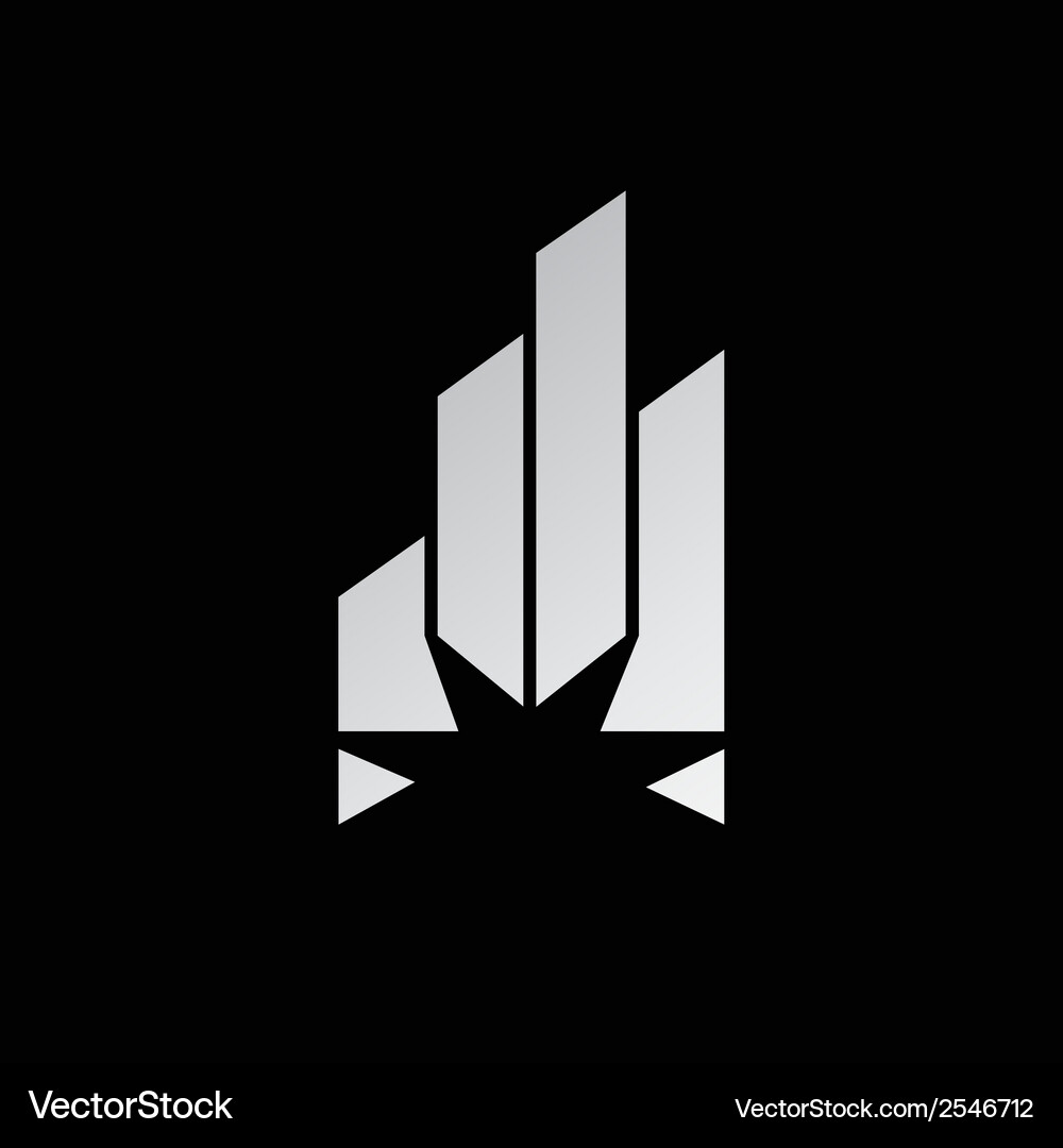 Abstract futuristic crystal sign Royalty Free Vector Image