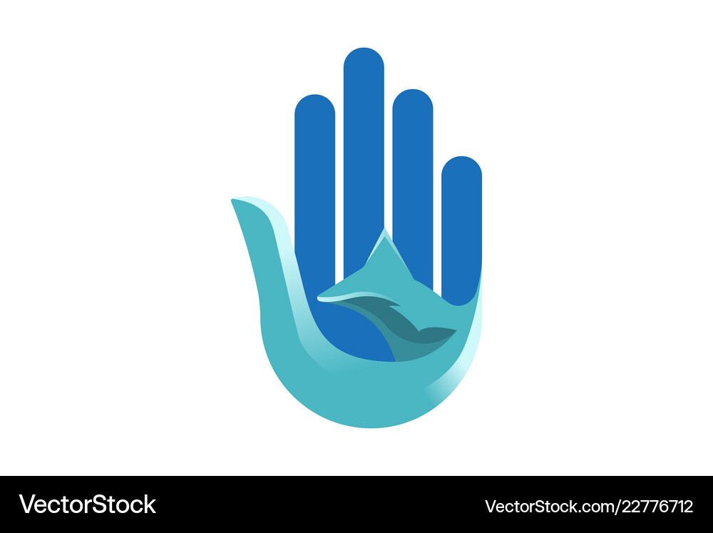 Fox and hand logo designs inspiration isolated Vector Image