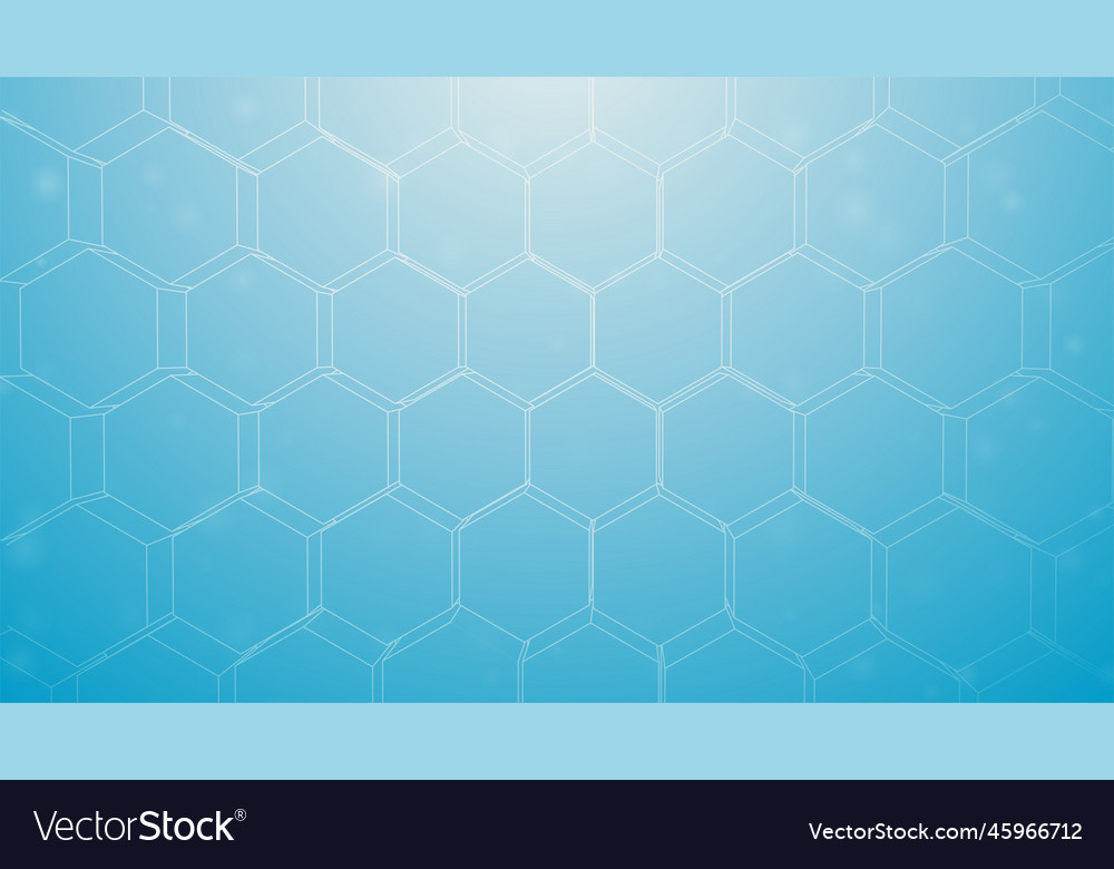 Futuristic blue background hexagon pattern Vector Image