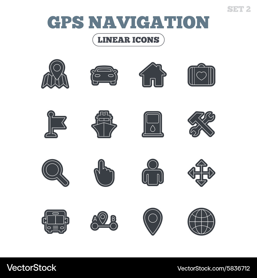 Gps navigation icon car bus and ship transport Vector Image