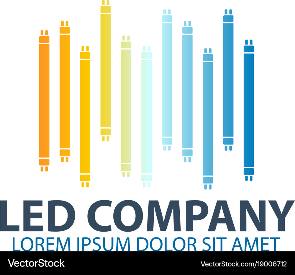 Led bulb logo company illumination Royalty Free Vector Image