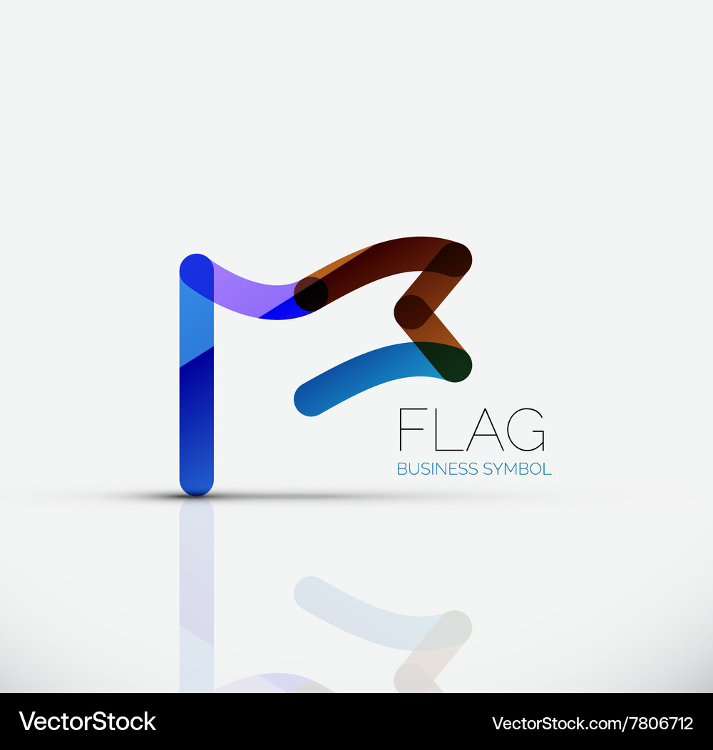 Logo flag abstract linear geometric business icon Vector Image