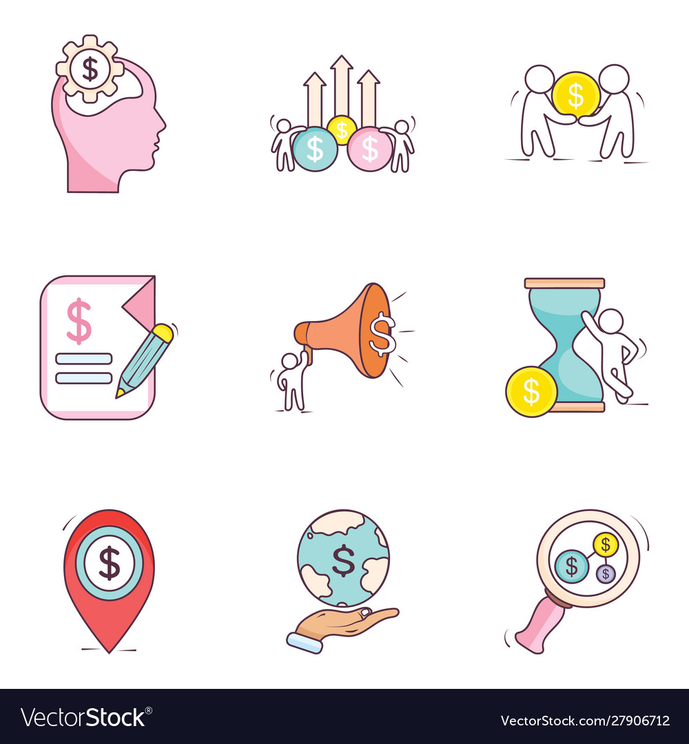 Money and finance flat pack Royalty Free Vector Image