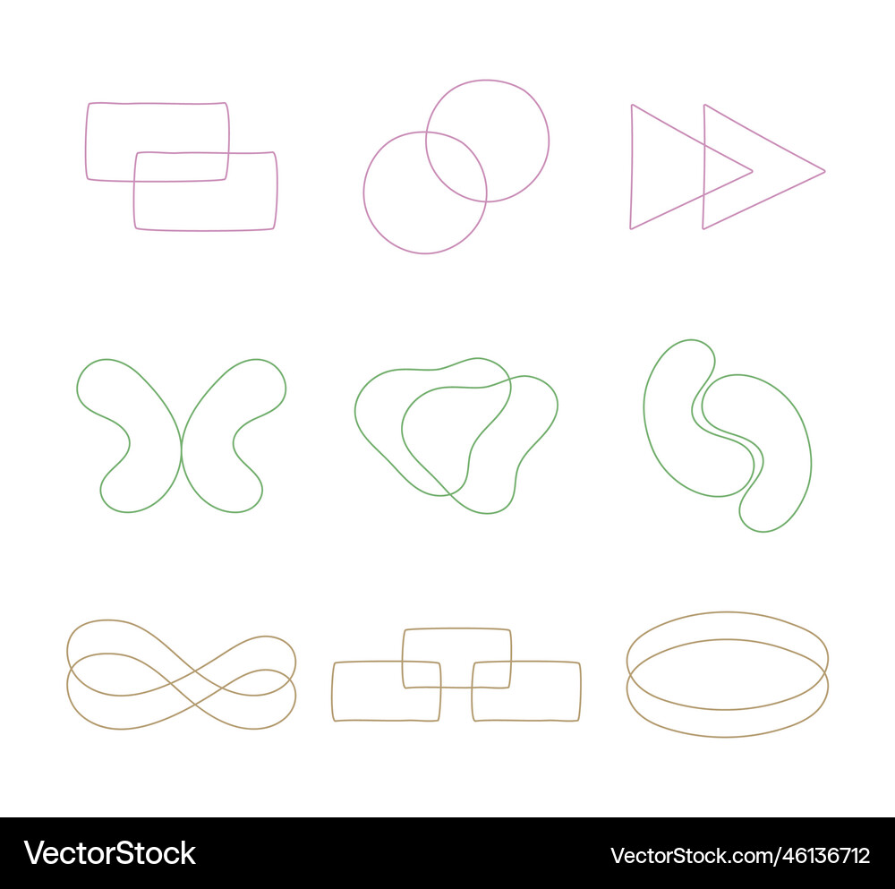 Outline abstract geometrical shape art decoration Vector Image