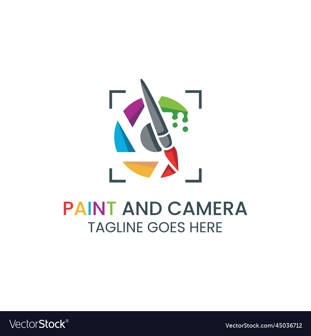 Paint and camera logo image Royalty Free Vector Image