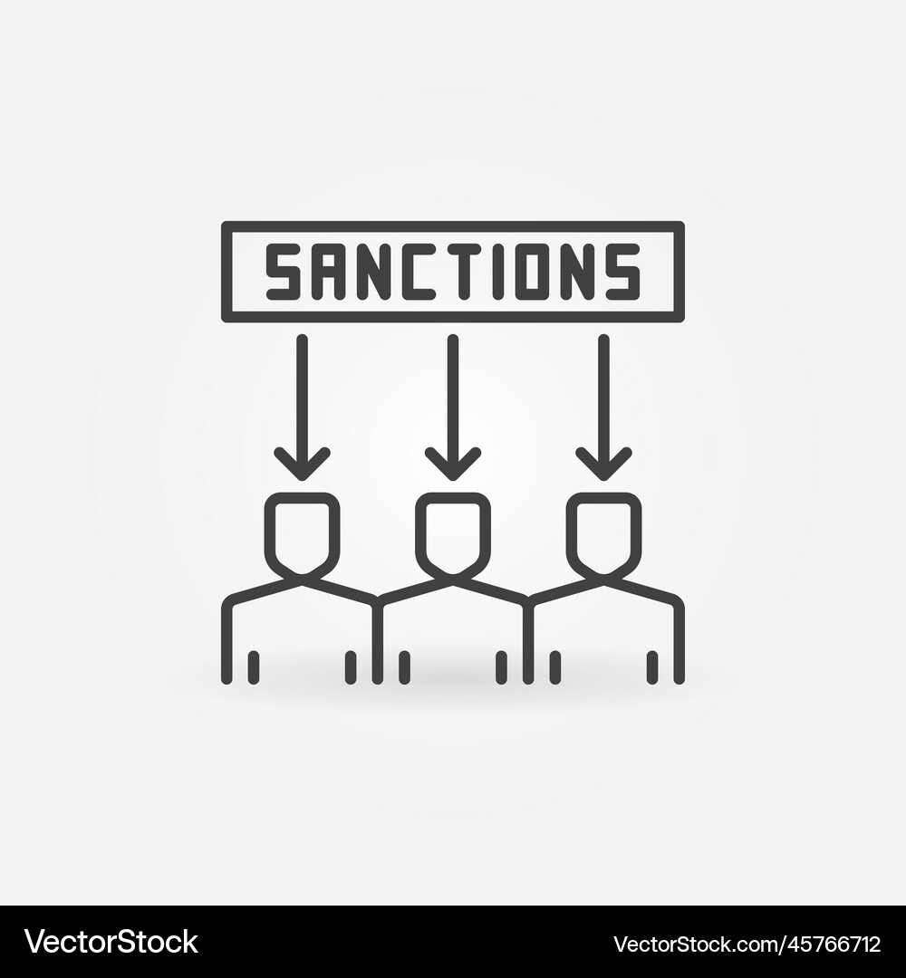 People in sanctions concept linear icon or sign Vector Image