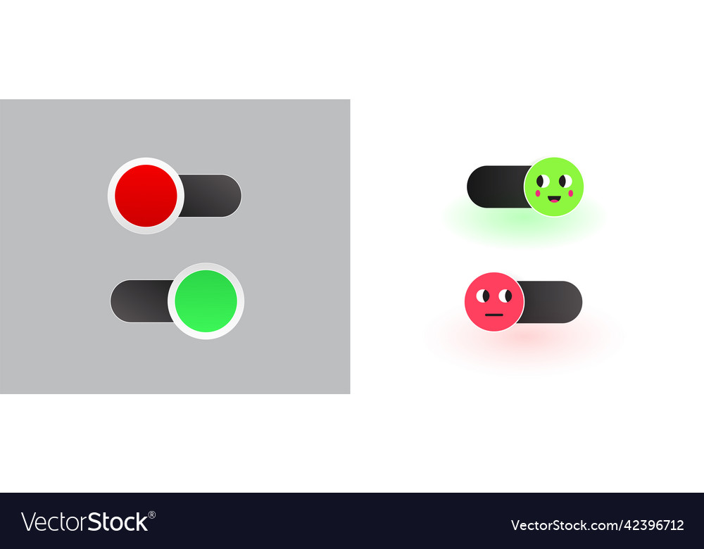 Set of on and off toggle switch buttons modern Vector Image