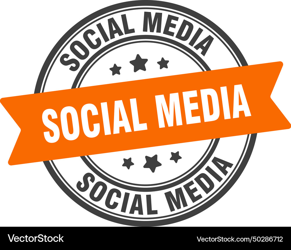Social media stamp label Royalty Free Vector Image