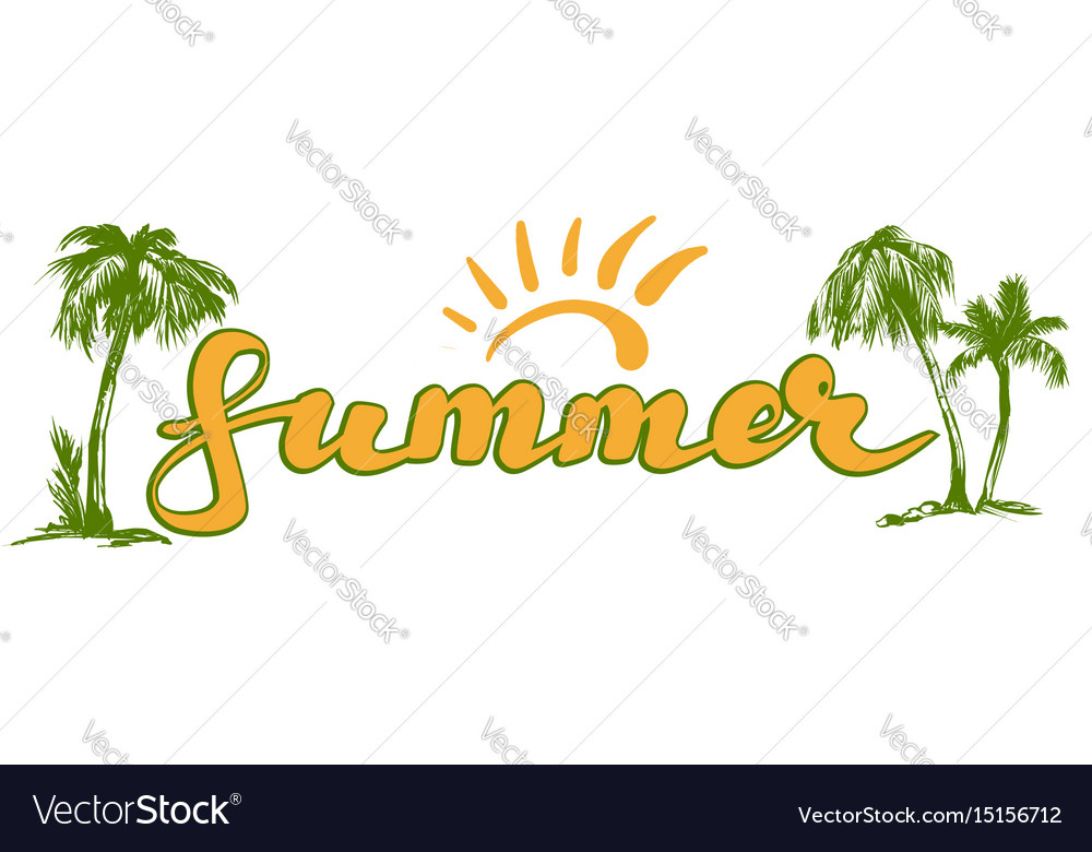 Summer beach logo symbol Royalty Free Vector Image