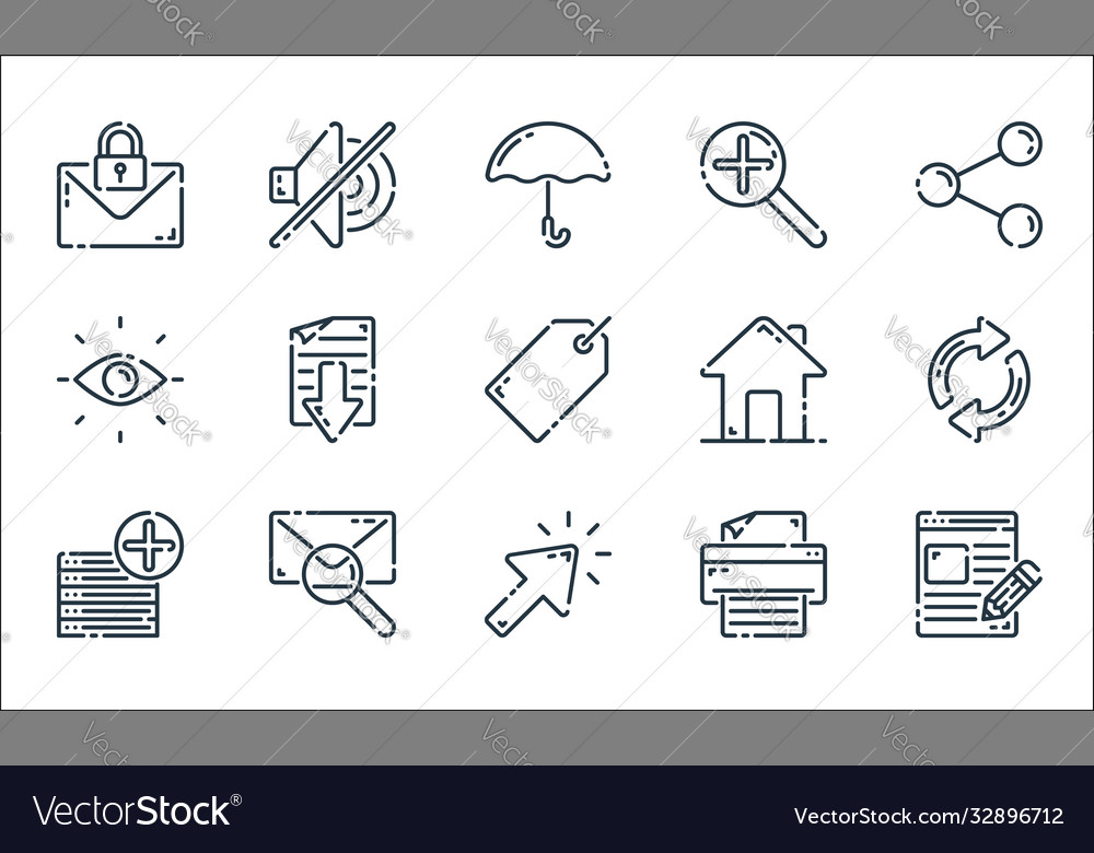 User interface line icons linear set quality line Vector Image