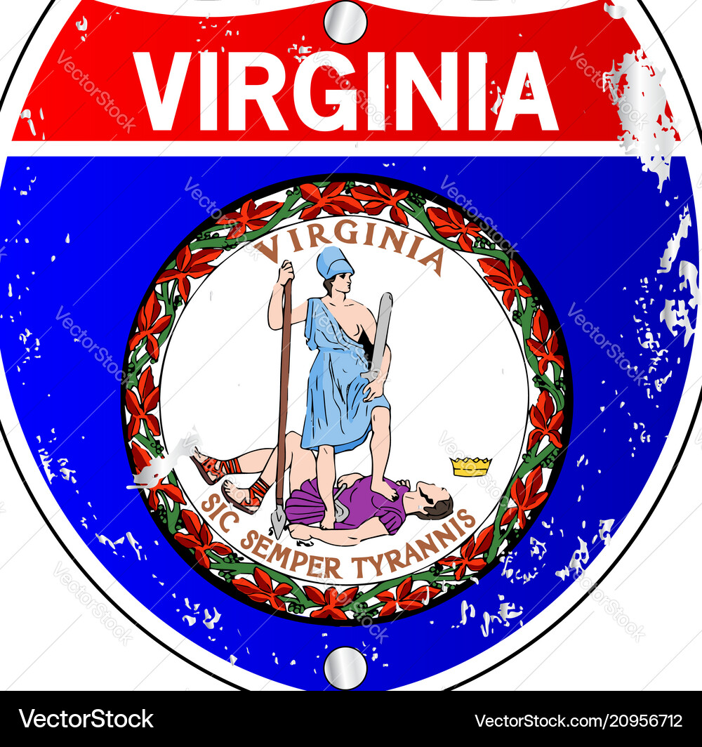 Virginia-Flaggesymbole als Interstate-Zeichen Vektorbild