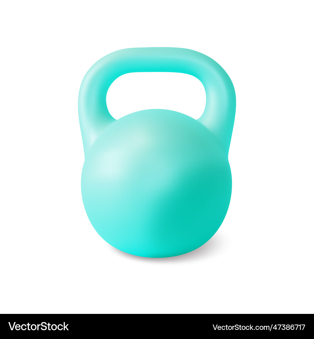 3d weights concept blue barbell cartoon style Vector Image