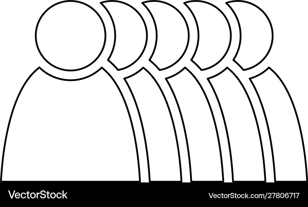 5 people icon group persons simplified human Vector Image