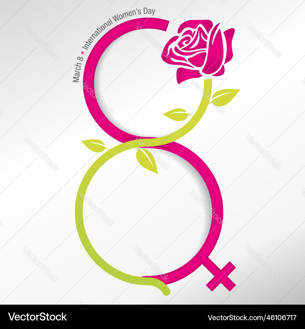 Abstract rose with the stem forming number 8 Vector Image