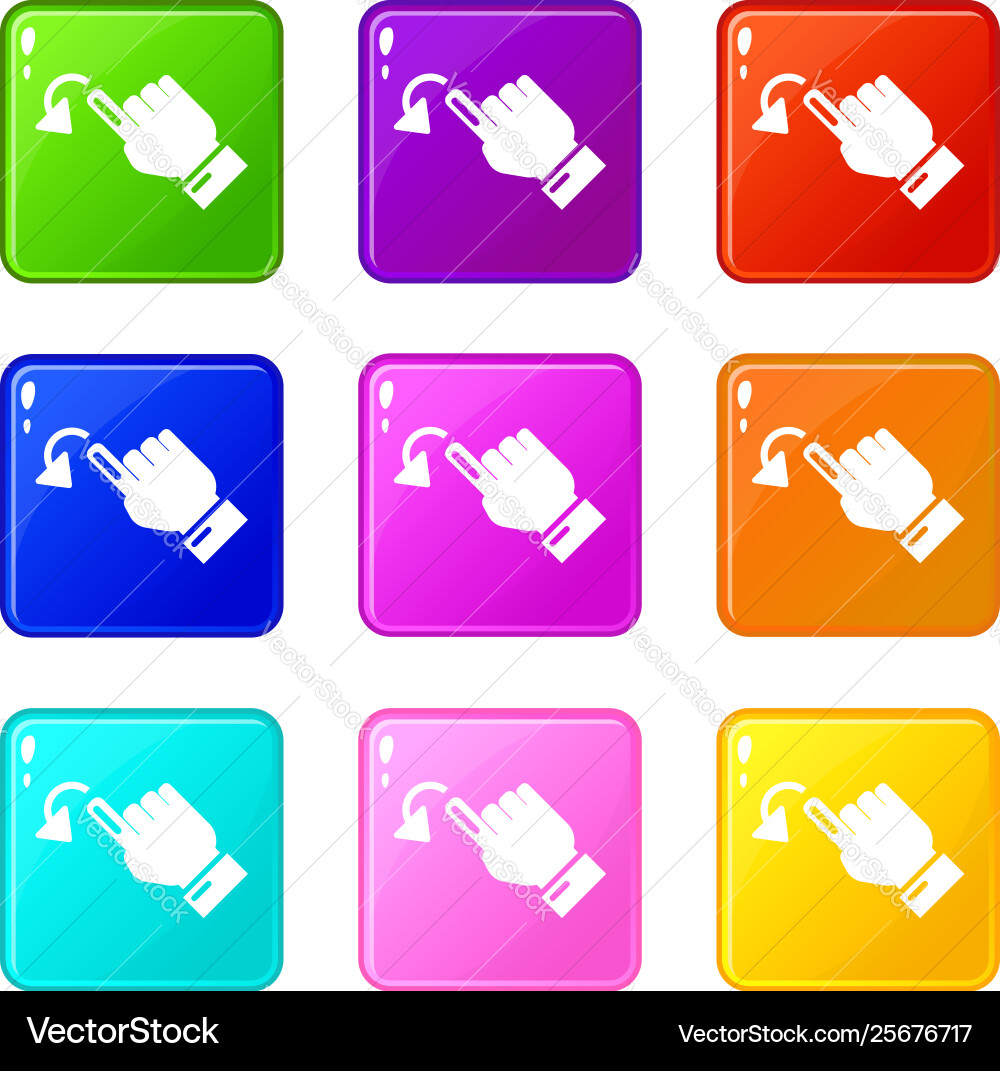 Cursor movement icons set 9 color collection Vector Image
