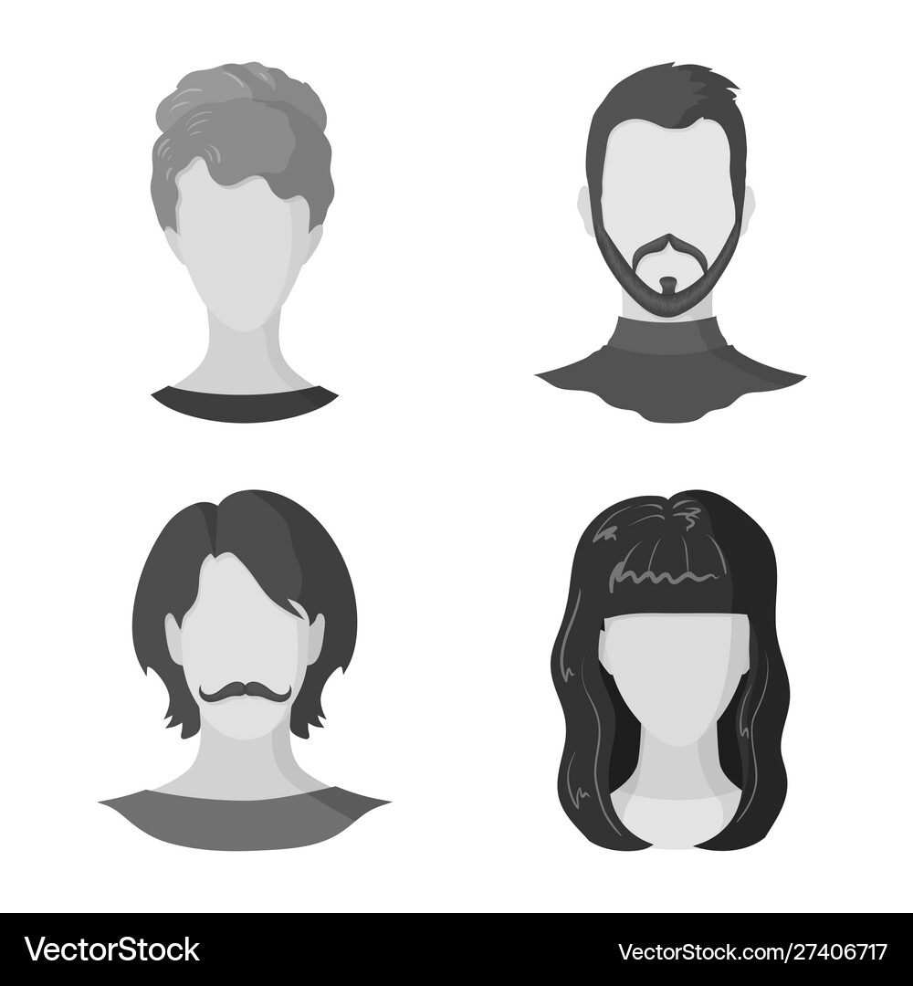 Design character and profile sign set Royalty Free Vector