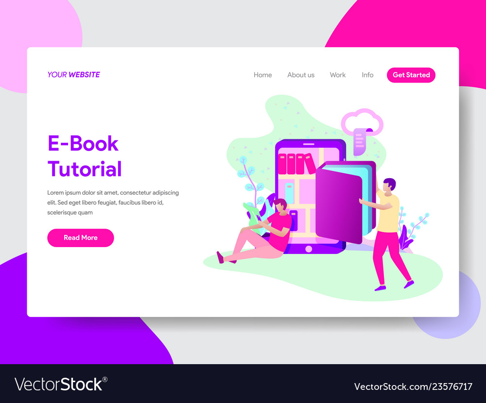 E-book tutorial concept Royalty Free Vector Image