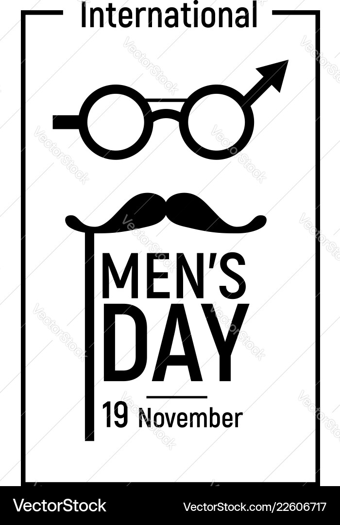 Elegant mens day icon simple style Royalty Free Vector Image