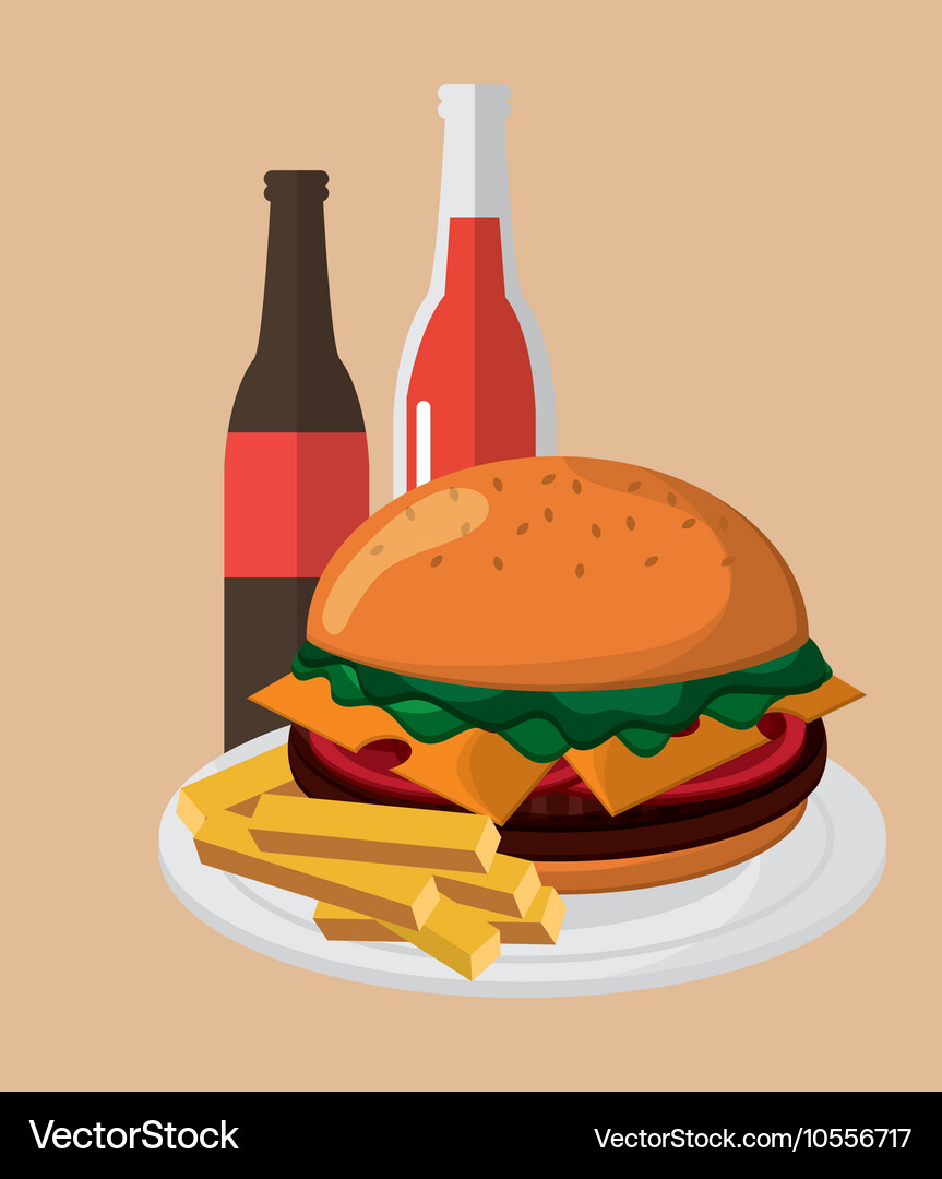 Hamburger and fast food design Royalty Free Vector Image