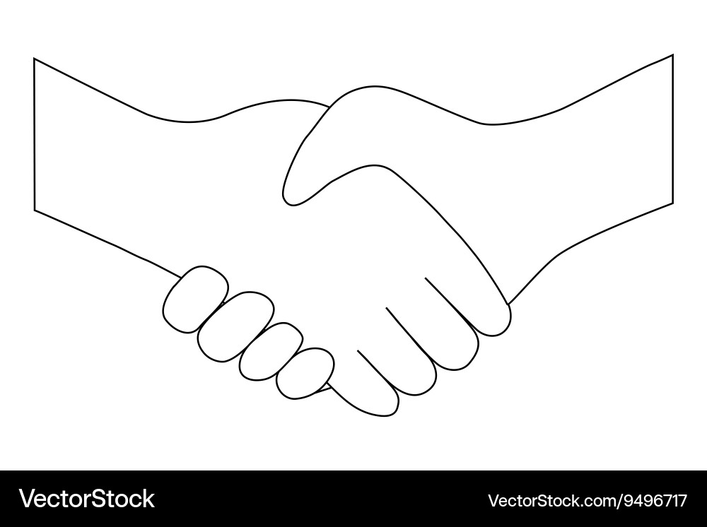 Handshake between two people entering Royalty Free Vector