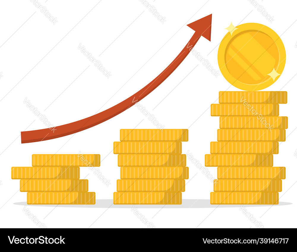 Income growth chart banking services financial Vector Image