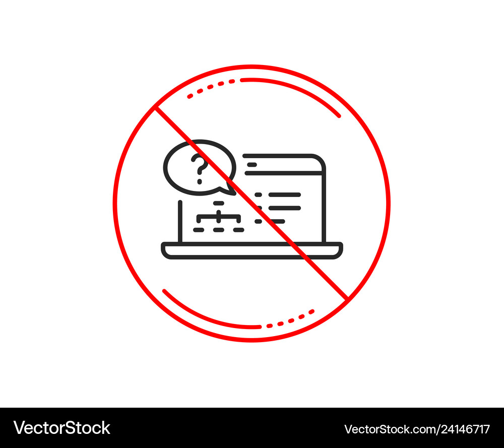 No or stop sign question mark line icon online Vector Image