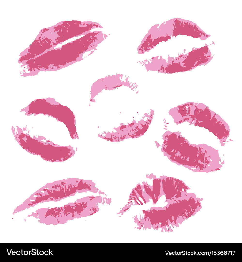 Print of volume pink lips Royalty Free Vector Image
