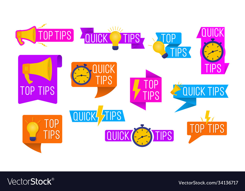 Quick tips message Royalty Free Vector Image - VectorStock
