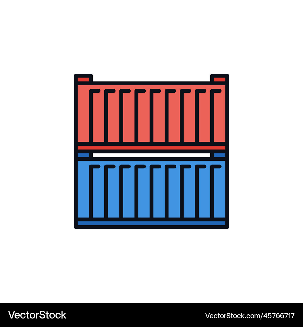 Red and blue shipping containers delivery concept Vector Image