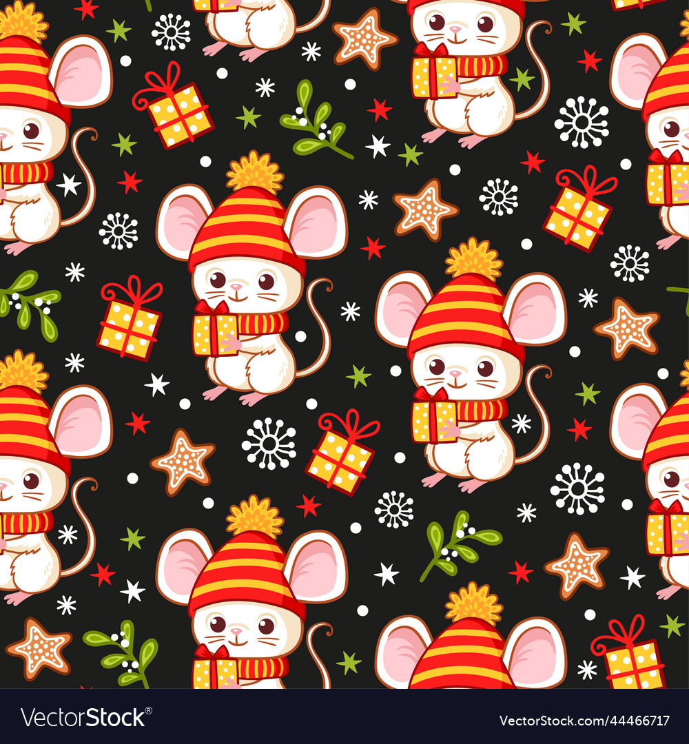 Seamless pattern with a mouse Royalty Free Vector Image
