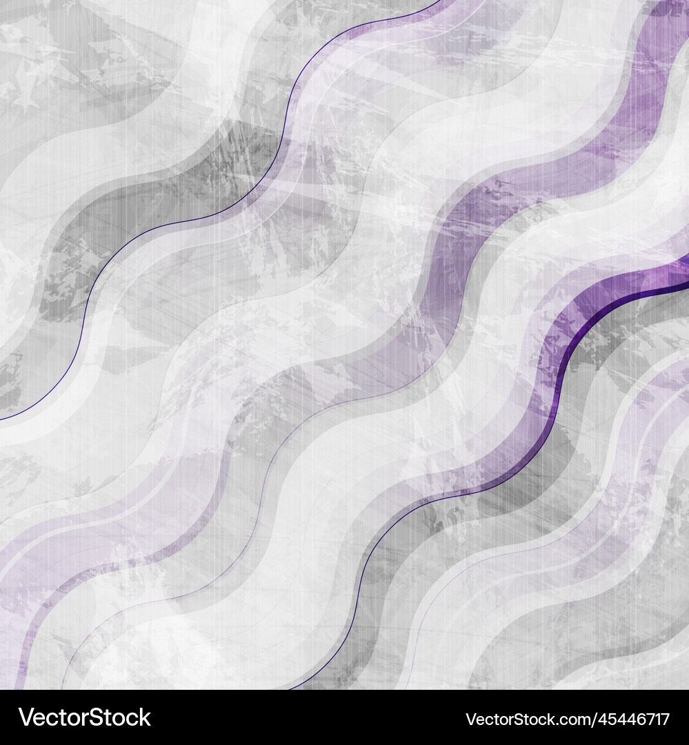 Violet and grey grunge wavy stripes abstract Vector Image