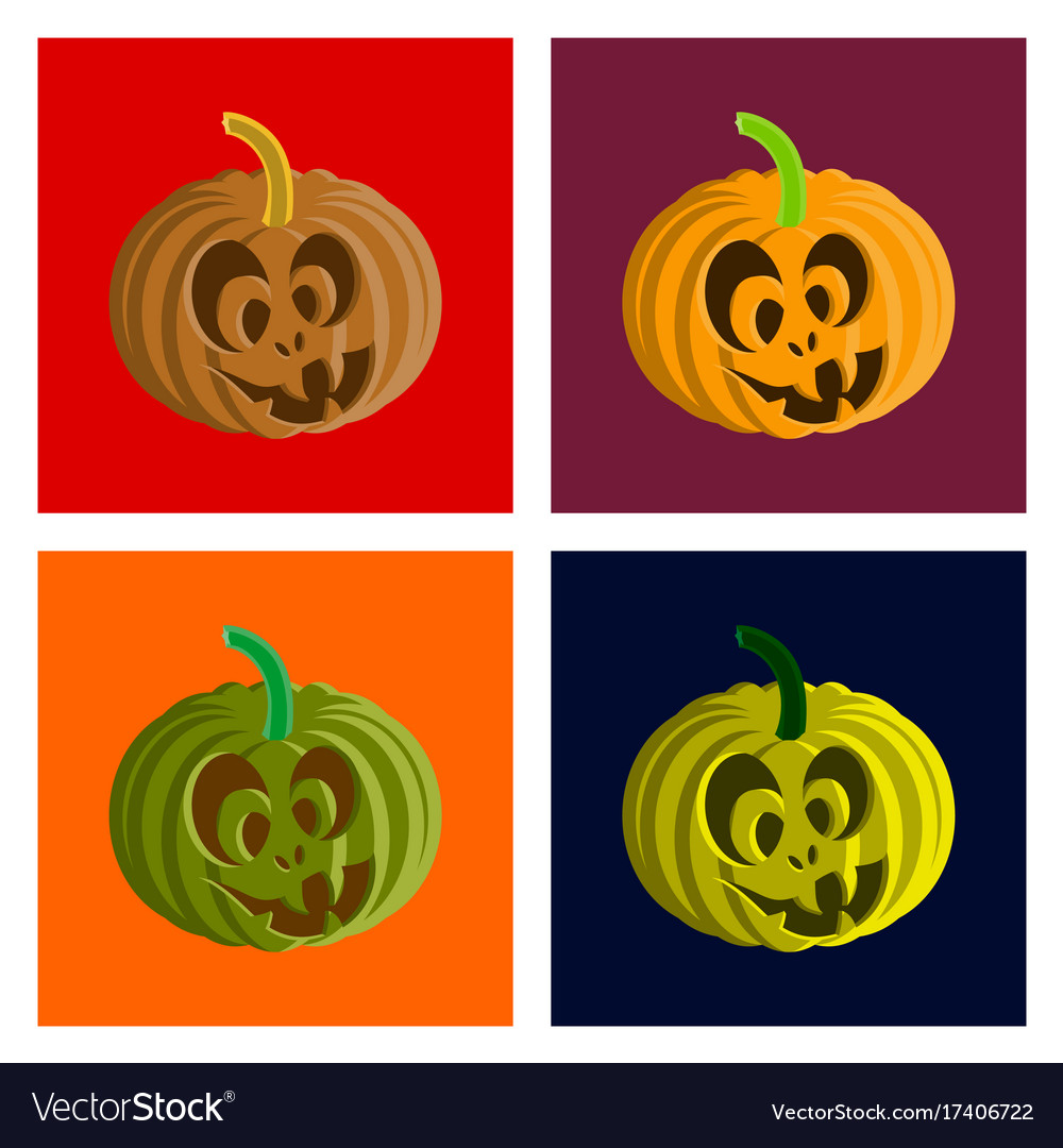 Assembly flat halloween pumpkin emotions Vector Image