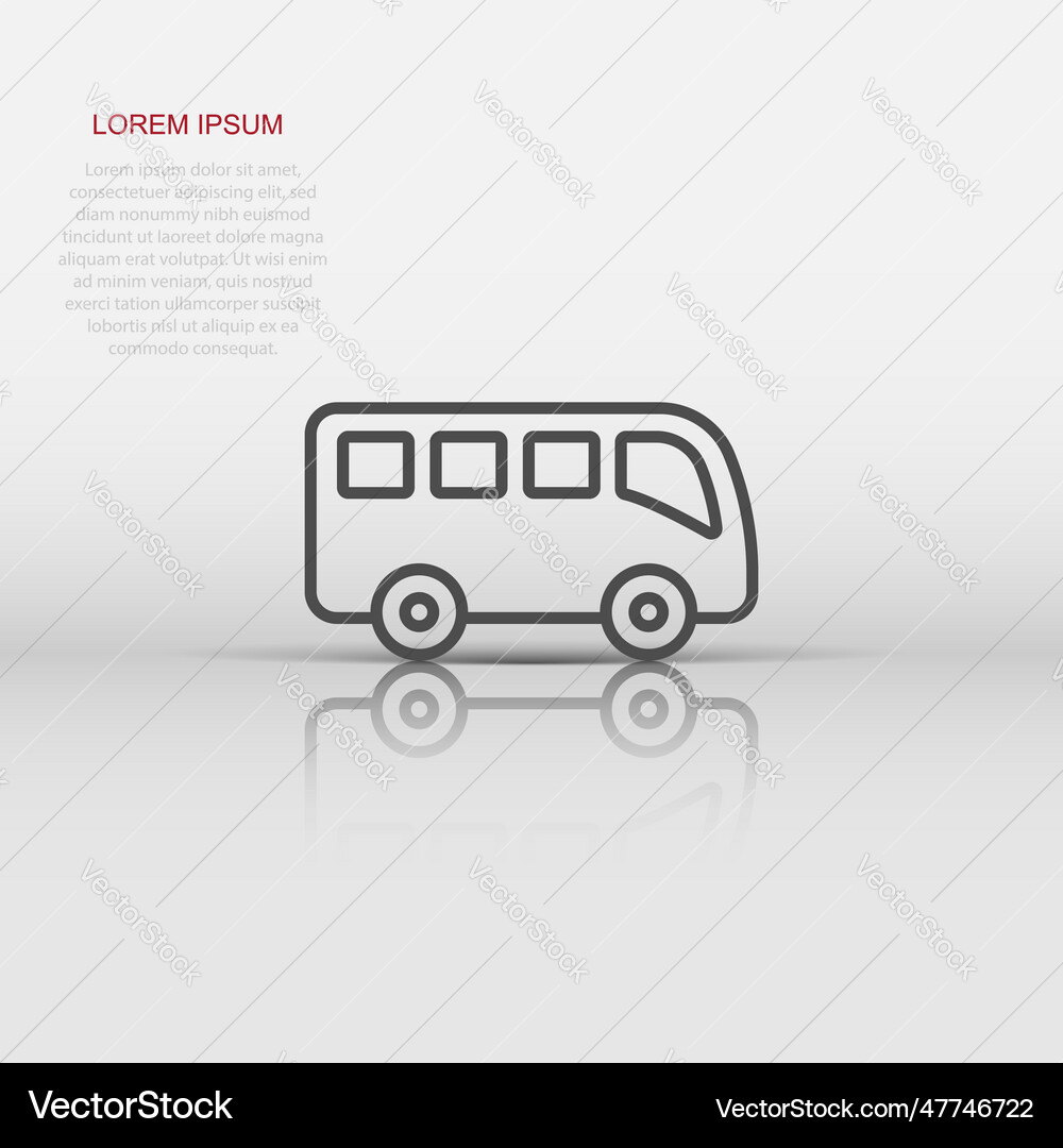 Bus icon in flat style coach on white isolated Vector Image