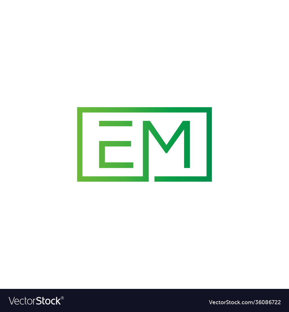 Creative initial letter em square logo design Vector Image
