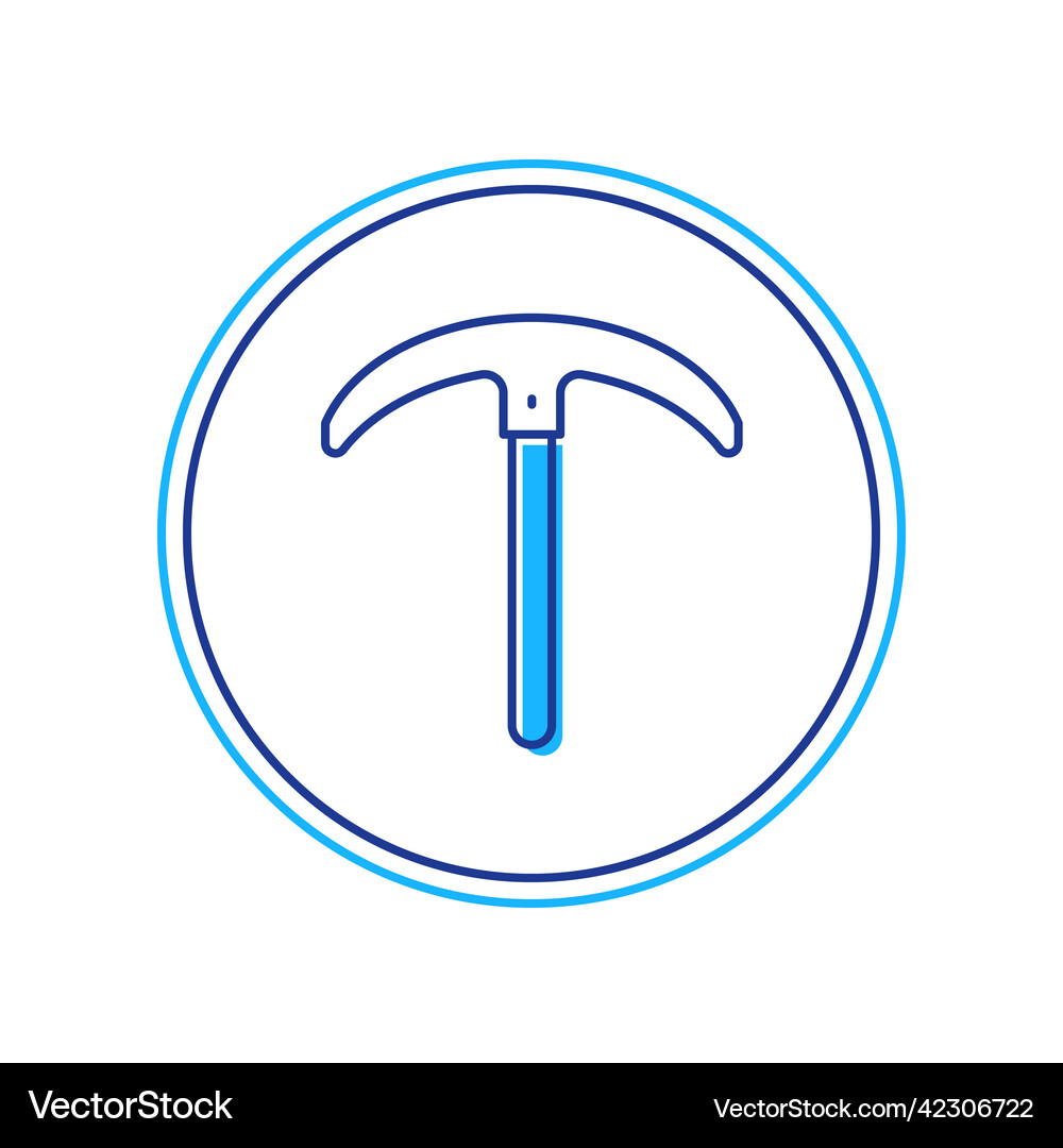 Filled outline pickaxe icon isolated on white Vector Image