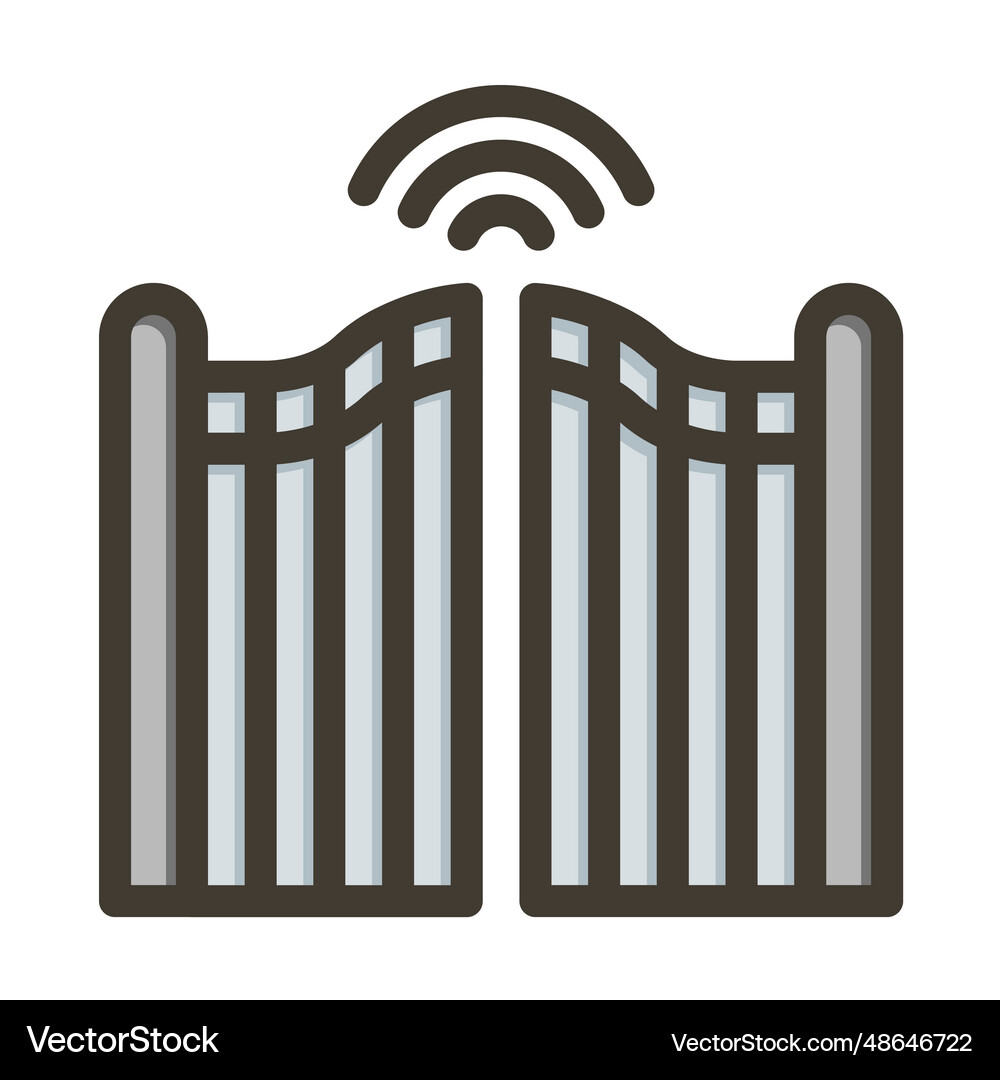 Gate thick line filled colors icon for personal Vector Image