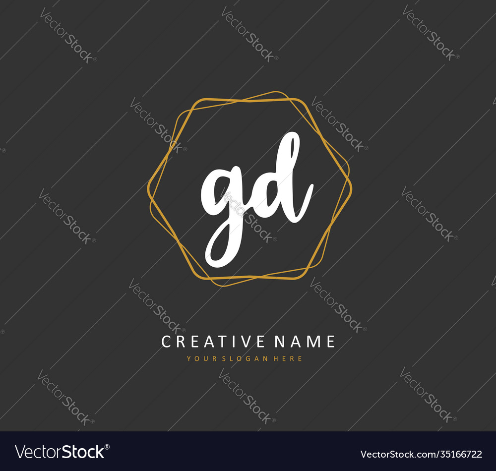 Gd initial letter handwriting and signature logo Vector Image